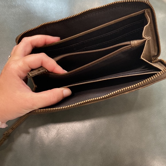 margot | Bags | Margot New York Chevron Gabby Leather Zip Around Wallet ...